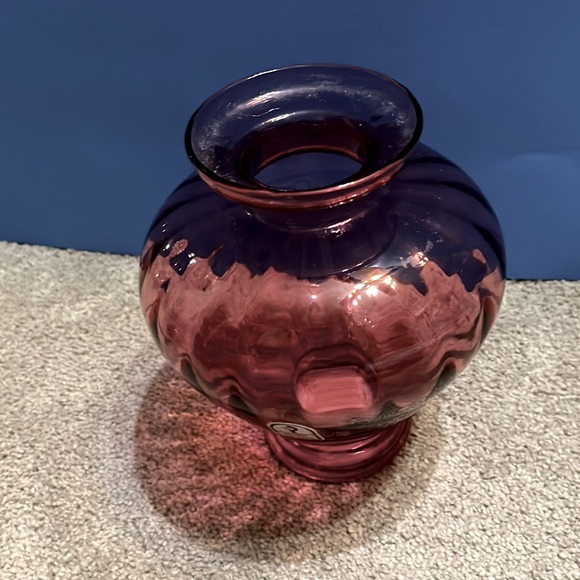 Pilgrim | Other | Vintage 65 Pilgrim Cranberry Glass Vase With Original ...